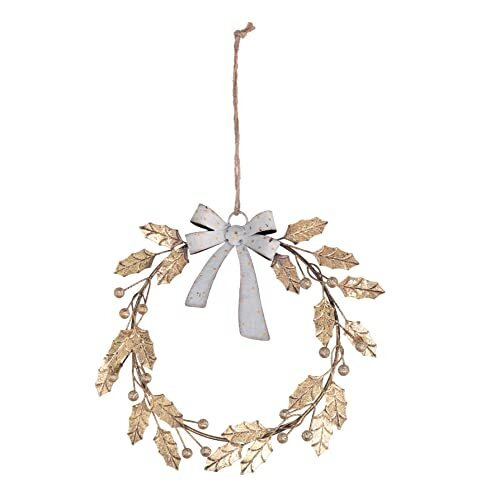 Gold Tone Metal Hanging Christmas Crown Garland Decoration by Amazon ...