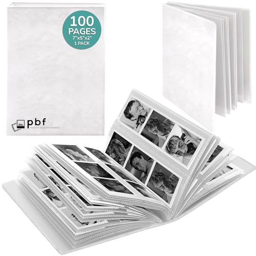 Photo Booth Frames - White Photo Booth Album For 2x6 Inch Photo Strips ...