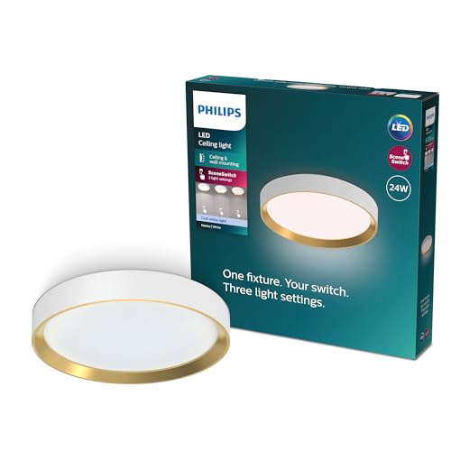 PHILIPS Hanno LED Ceiling Light with SceneSwitch, 24W, Dimmable Ceiling ...