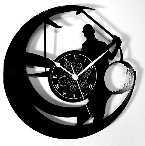 Instant Karma Clocks - Golf Wall Clock with Golfer Silhouette and Club ...