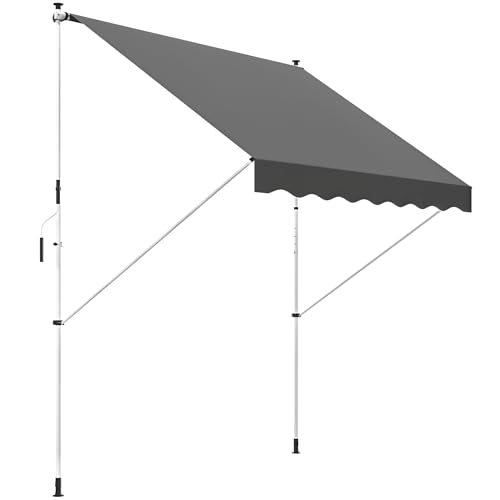 Outsunny Balcony 3 x 1.5m Manual Adjustable Awning, DIY Patio Clamp ...