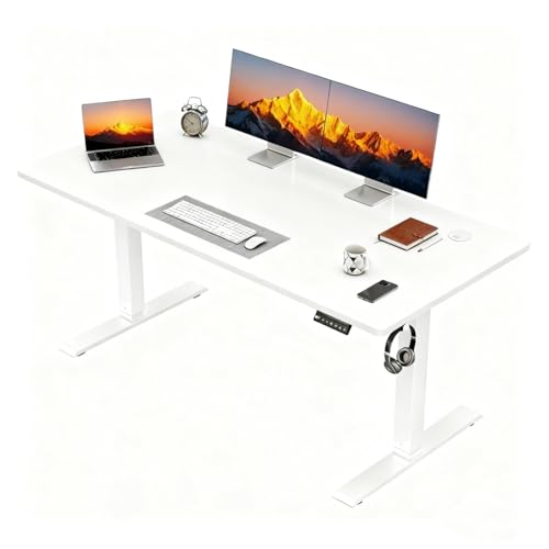 JUMMICO Electric Height Adjustable Desk, 130 x 60 cm, Electric Desk ...