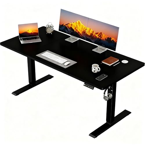 JUMMICO Electric Height Adjustable Desk, 130 x 60 cm, Electric Desk ...