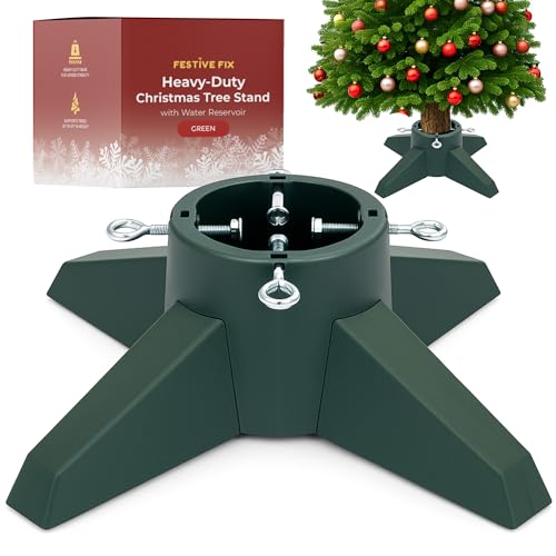 Festive Fix Christmas Tree Stand – Heavy-Duty 6ft Holder with Water ...