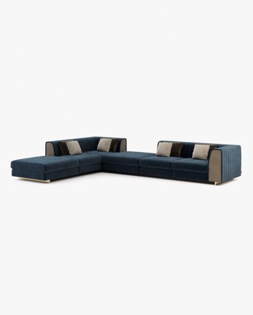 Laskasas HARRY left arm module Sofa Vienna Deep Blue by Araco ...