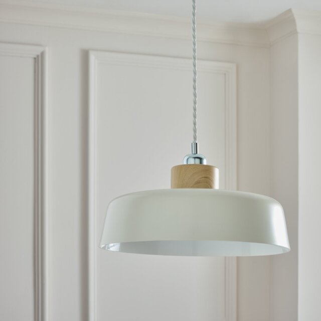 Argos Home Natural Metal and Wood Easy Fit Lampshade - 30cm by Argos ...