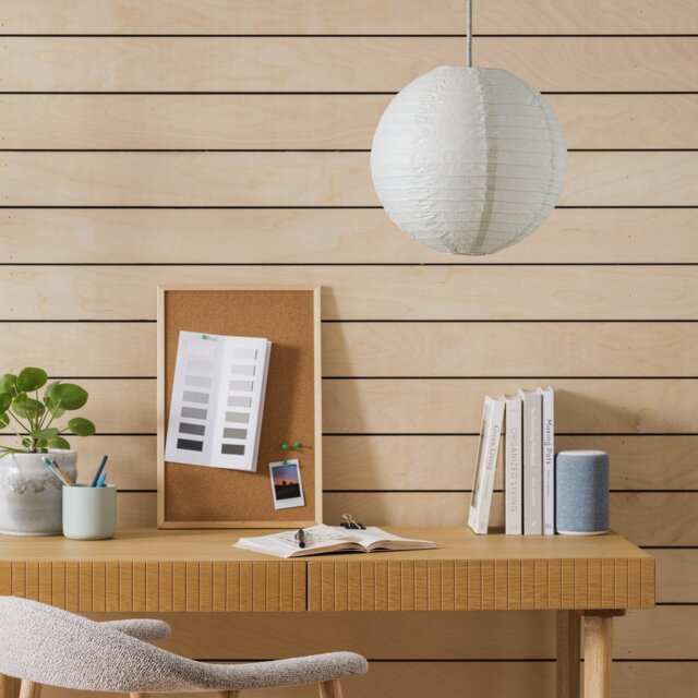 Home Essentials Grey Paper Lampshade - 30cm by Argos | ufurnish.com