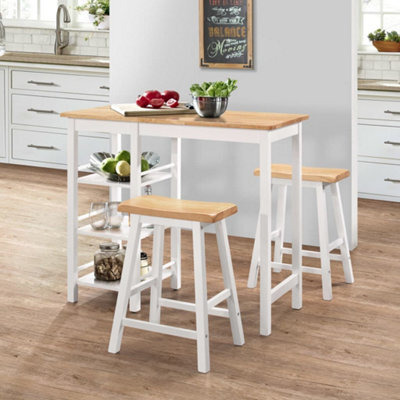 Berkfield Bar Set 3 Pieces Mdf White by B&Q | ufurnish.com