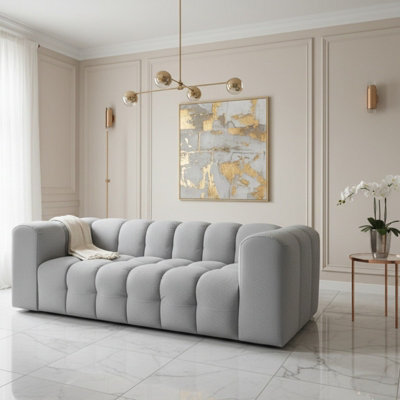 Baloo Three Seat Elegant Modern Sofa Light Grey by B&Q | ufurnish.com