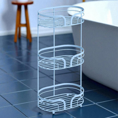 Showerdrape Dante Blue Freestanding Bathroom Floor Shower Caddy by B&Q ...