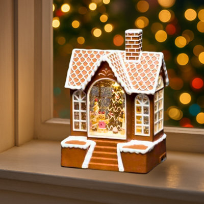 Marco Paul Christmas Led Snow Globe - Gingerbread House by B&Q ...