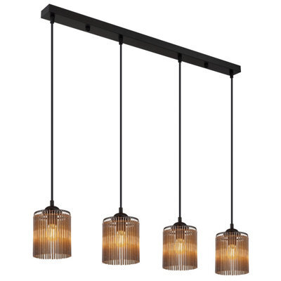 Luminosa Lighting Luminosa Leeds Bar Pendant Ceiling Light Matt Black ...