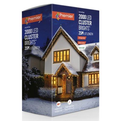 Premier Decorations Limited Christmas Cluster Lights 2000 Led Vintage ...