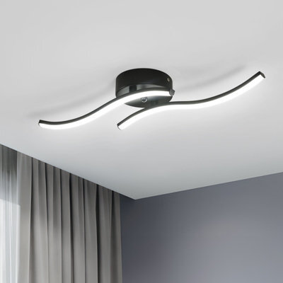 Pheashine Parallel Wave Led Ceiling Light Black Two Parallel White ...