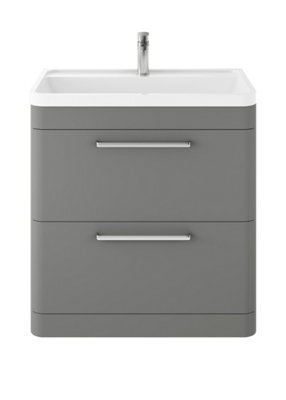 Hudson Reed Solar Floor Standing 2 Door Vanity Unit With Polymarble ...