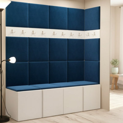 Anteroom Set Orion Ii White Shoe Cabinet Hangers Blue Panels by B&Q ...