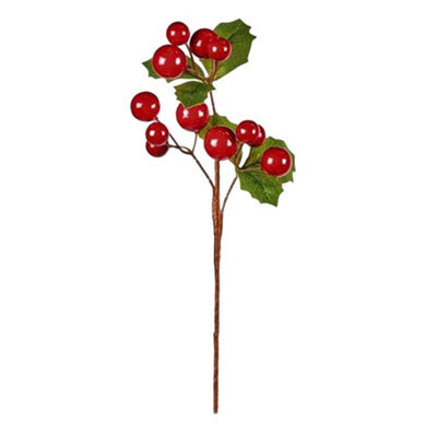 Premier Cherry Christmas Tree Pick Red (30Cm) by B&Q | ufurnish.com