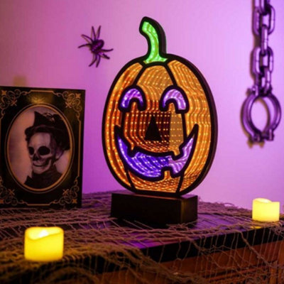 Pumpkin Led Infinity Mirror Halloween Decor by B&Q | ufurnish.com