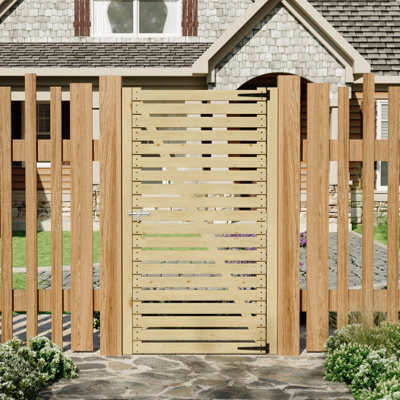 Garden Sanctuary Water Based Paint Wooden Garden Gate With Door Latch ...