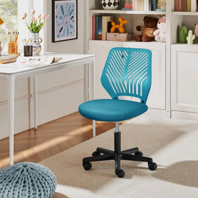 Armless Kids Computer Desk Chair Study Chair Swivel Rolling Chairs For ...