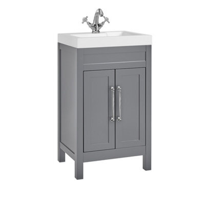 Homestylestore 502mm Light Grey Floorstanding Bathroom Vanity Unit And ...