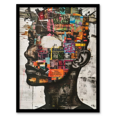 Artery8 Modern Art Punk Portrait Collage Bold Statement Wall Art Print ...