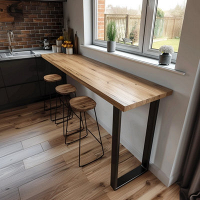 Ashford Blake Staved Oak Breakfast Bar Table (Freestanding) by B&Q ...