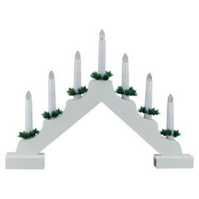 White Large Christmas Candle Bridge Pre-Lit Window Arch Home Decoration ...