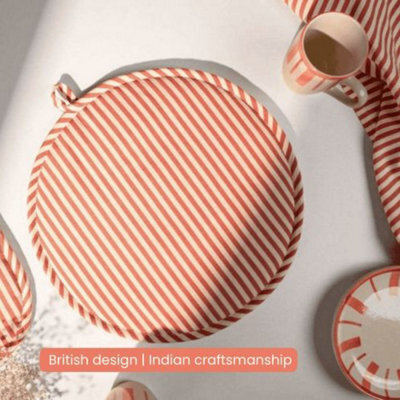 Anna Michelle Designs Striped Cotton Hob Cover With Terry Towelling ...