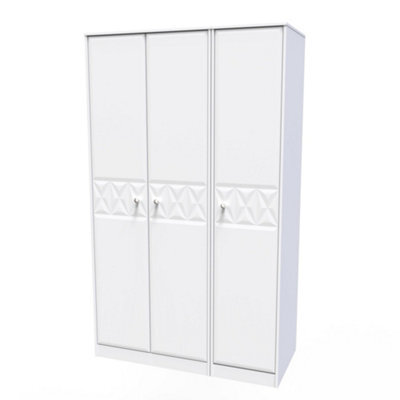 Sjt140Wmwm Genoa Ready Assembled Contemporary Matt White Tall Triple ...