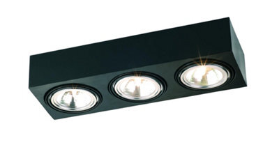 Luminosa Lighting Luminosa Rodos Triple Surface Mounted Downlight Black ...