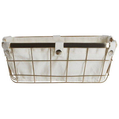 Orsina Small Gold Finish Iron Wire Storage Basket by B&Q | ufurnish.com