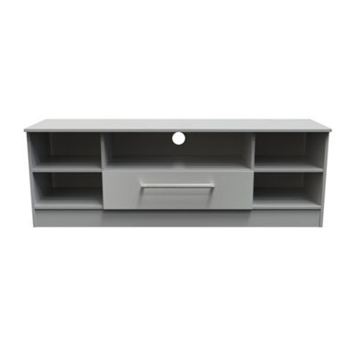 Gloucester Wide Open Tv Unit In Dusk Grey (Ready Assembled) by B&Q ...