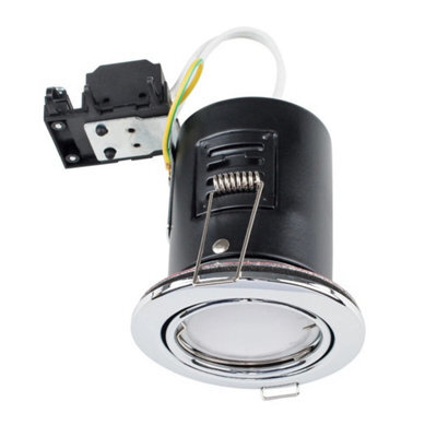 20 X Downlights Fire Rated Tiltable Gu10 Downlighters Chrome Led Light ...