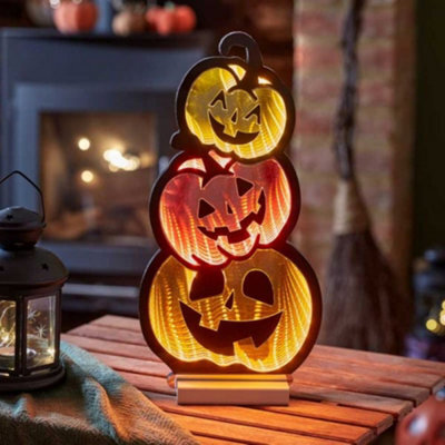 Tiered Pumpkin Led Infinity Mirror Halloween Decor by B&Q | ufurnish.com