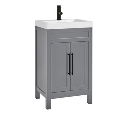 Homestylestore 502mm Light Grey Floorstanding Bathroom Vanity Unit And ...
