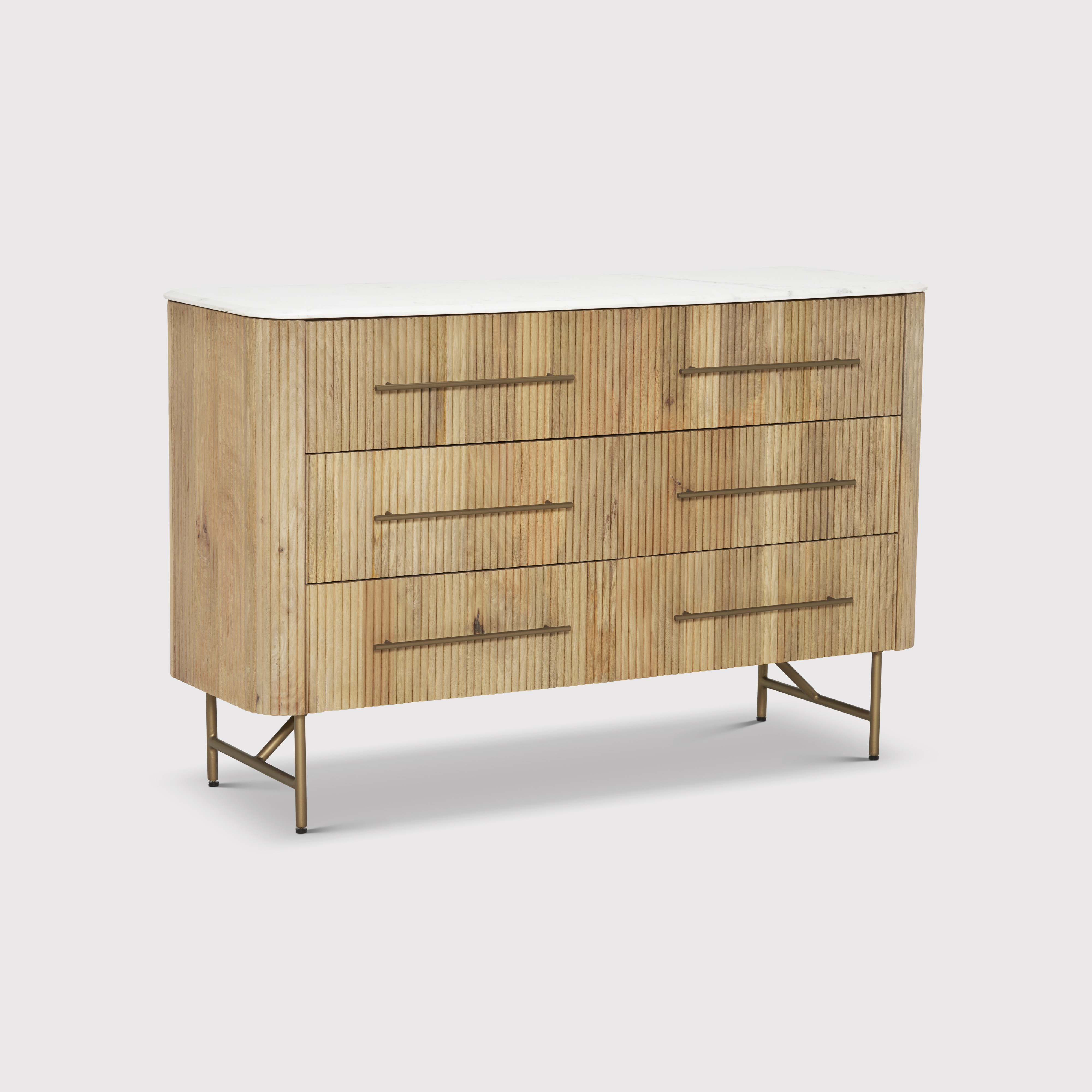 Fuji 6 Drawer Chest Bleached Mango Wood, Neutral - Barker & Stonehouse ...