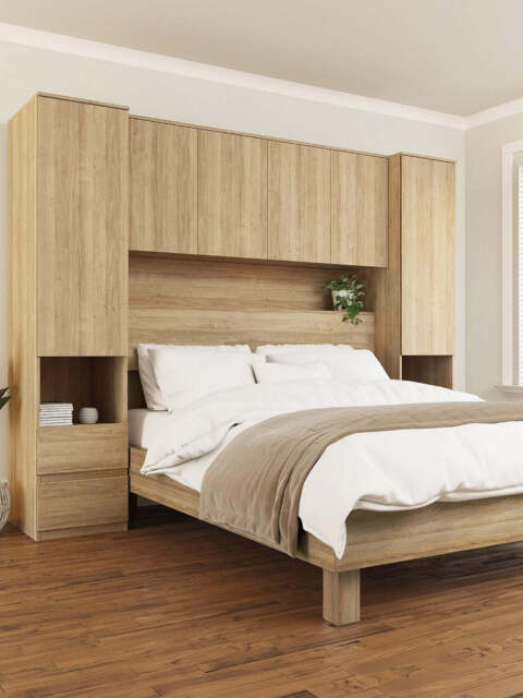 "Lisson Overbed Unit New Oak Storage Cabinet Wardrobe Bedside Organiser ...