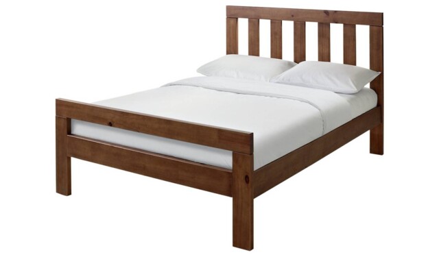 "Chile Double Wooden Bed Frame Dark Stain Stylish and Durable Bedroom ...