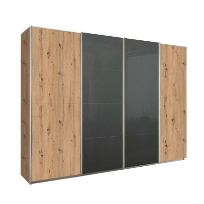 Rauch Syncrono 316cm 4 Door Sliding Wardrobe - Artisan Oak and Basalt ...