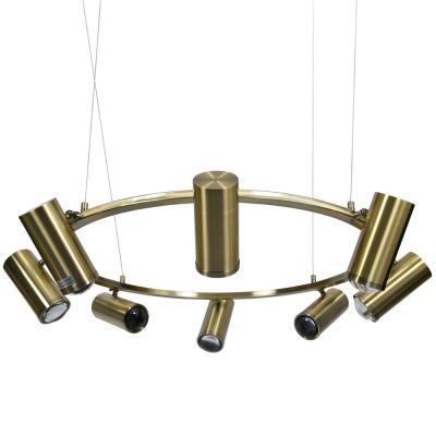 Libra Stukely Brushed Brass Eight Spotlight Pendant by Choice Furniture ...