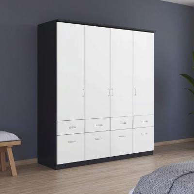 Rauch Celle Matt 181cm 4 Door Wardrobe with Drawer - Metallic Dark Grey ...