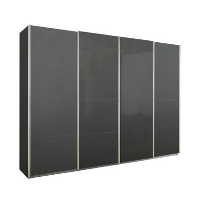 Rauch Syncrono 316cm 4 Door Sliding Wardrobe - Metallic Dark Grey and ...