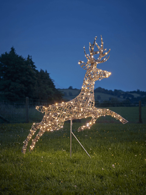 Indoor Outdoor Dual Colour Light Up Leaping Stag by Cox & Cox ...
