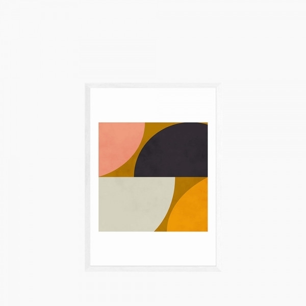 Mid Century Shapes Abstract Print Colour: White, Size: A3 by Cult ...