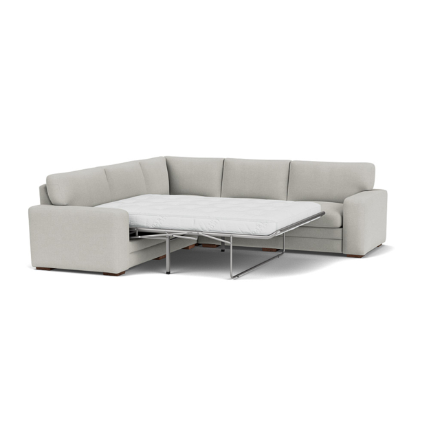 Light Grey Fabric 3X3 Seater Corner Sofabed - Modern Fold Out Custom ...