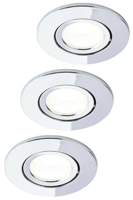 BHS Lighting Ruva 3 Pack Circular Fire Rated Spot Light in Silver by ...