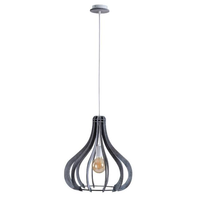 Netlighting Lavena Wire Frame Pendant Ceiling Light Grey 43.5cm 1x E27 ...