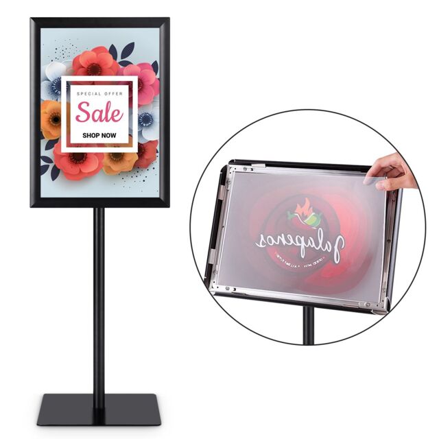 Gymax Rotatable A3 Poster Stand Height Adjustable Information Stand ...
