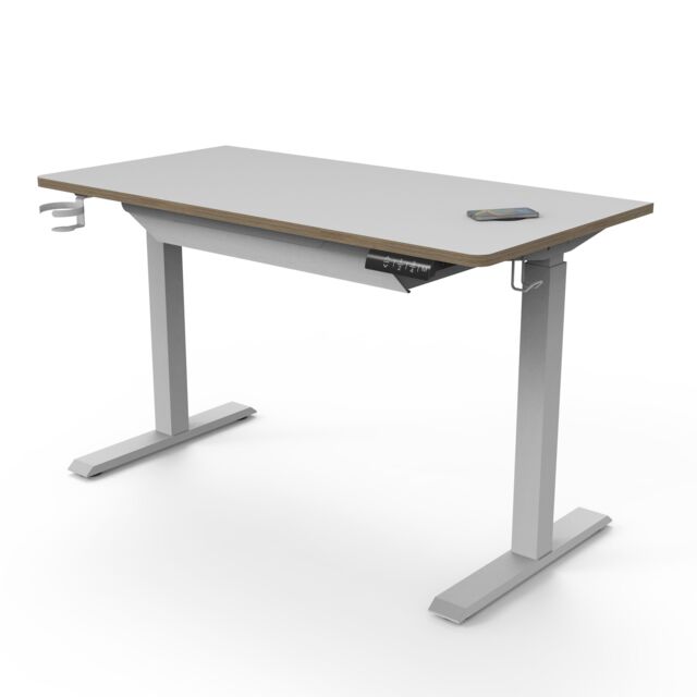 Gino Sit Stand Smart Desk White with Drawer by Debenhams | ufurnish.com
